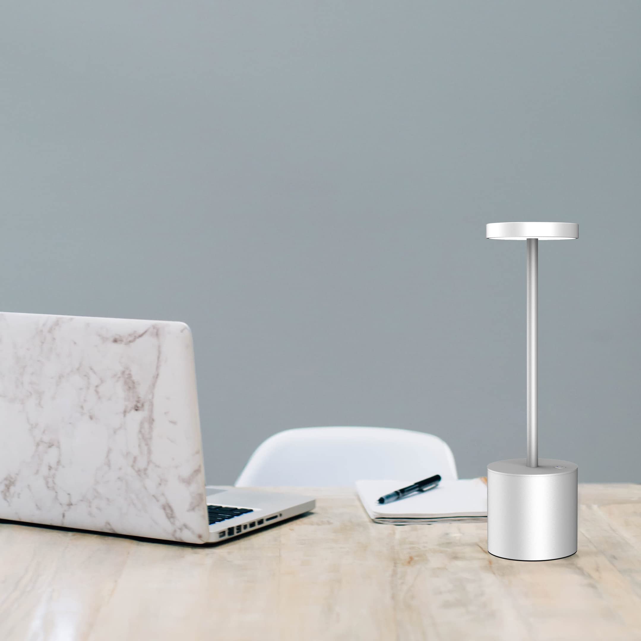 2 Pack Cordless LED Table Lamp, 5000 mAh Rechargeable Battery 3 Lighting Modes Dimmable Light Portable Desk Lamps, for Restaurant, Terrace (Brown)