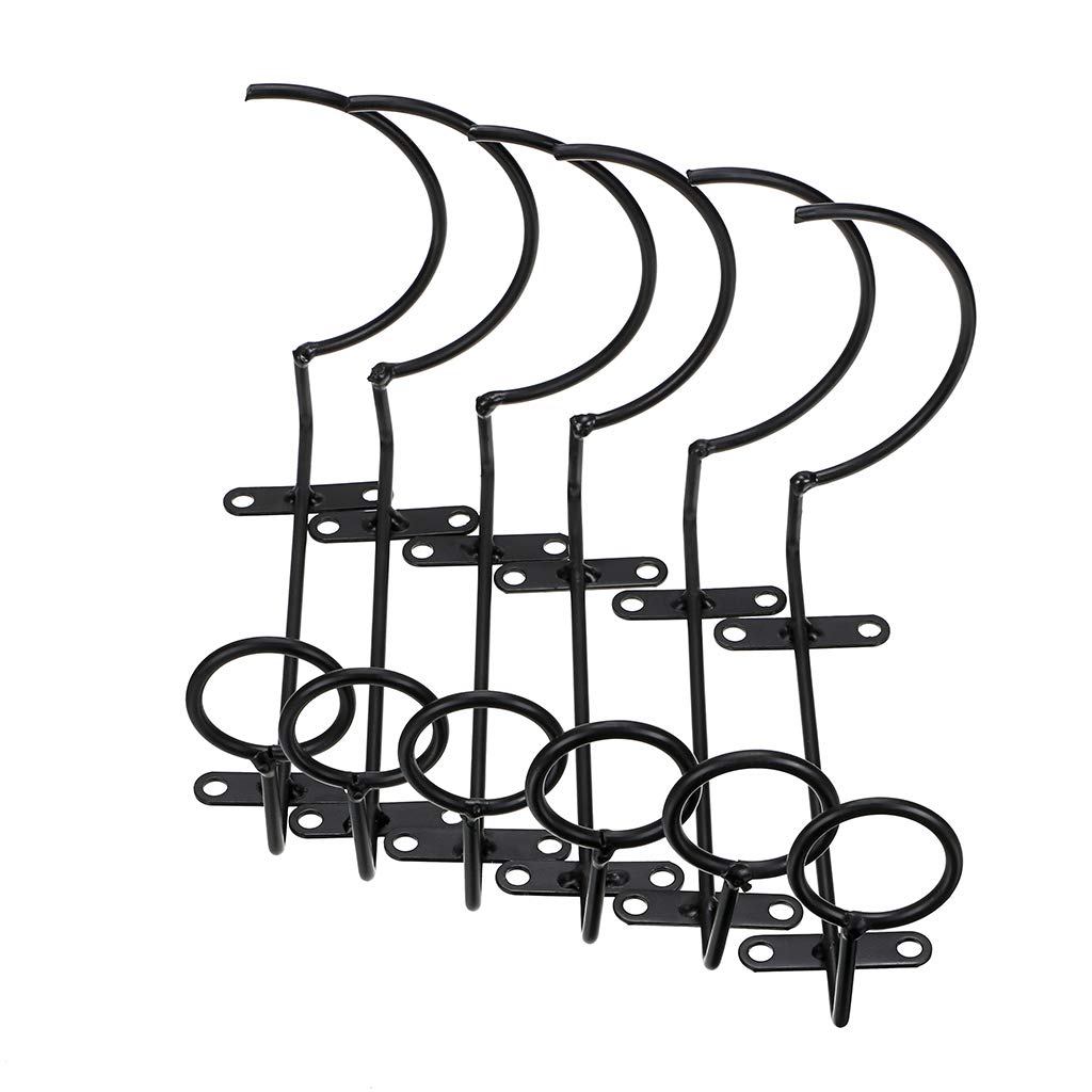 Hipiwe Pack of 6 Wall Mounted Wine Racks - Red Wine Bottle Display Holder with Screws, Metal Hanging Wine Rack Organizer for Beverages/Liquor Bottles Storage