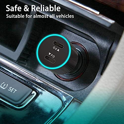 Fast Car Charger, USB C Car Charger 38W Car Charger Adapter PD3.0&QC3.0 with 2Pack Lightning Cable Quick Car Charging Compatible with iPhone 14 Pro Max/14 Plus/13 Pro Max/12