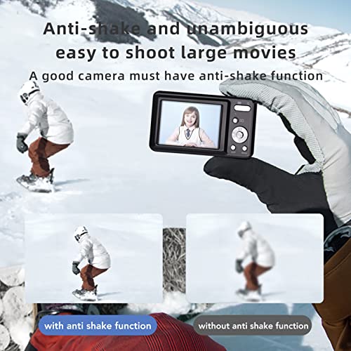 Children Digital Camera, 2.7in Camera ABS Metal 48MP High Definition 8X Optical Zoom Portable Digital Camera, for Children Beginners, Party, Birthday, Christmas, Thanksgiving (Black)