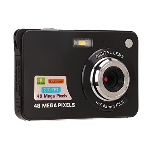 4K Digital Camera, 1080P 48MP Vlogging Camera Built in Fill Light with 2.7in LCD, 8X Zoom Compact Point and Shoot Camera for Kids Teens Adults Photography