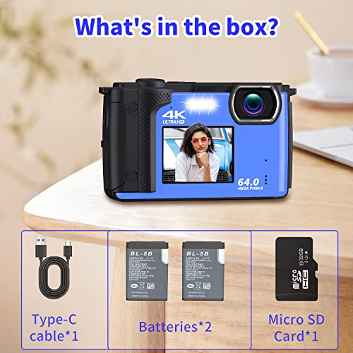 Kids Camera for Teens Boys and Girls,Digital Camera 1080P Vlogging Camera HD 24MP 16X Digital Zoom Camera with 32G Memory Card 2 Batteries & Charger YouTube Portable