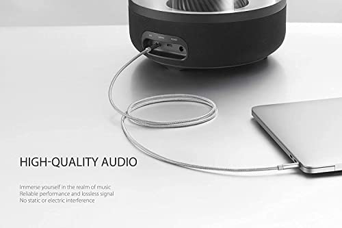 3.5mm Audio Cable 2 Pack[4ft+8ft], AuxLink Aux Cord Male to Male Nylon Braided, Hi-Fi Sound Auxiliary Cable for Car, Headphones, iPhone, Home Stereos, Speakers, Tablets