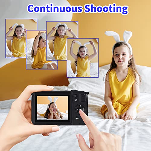 Kids Camera for Teens Boys and Girls,Digital Camera 1080P Vlogging Camera HD 24MP 16X Digital Zoom Camera with 32G Memory Card 2 Batteries & Charger YouTube Portable
