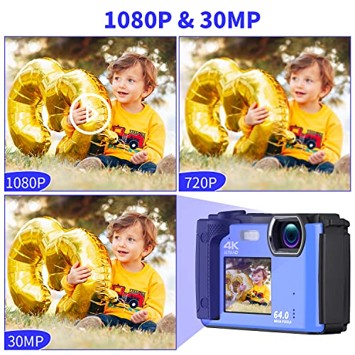Kids Camera for Teens Boys and Girls,Digital Camera 1080P Vlogging Camera HD 24MP 16X Digital Zoom Camera with 32G Memory Card 2 Batteries & Charger YouTube Portable