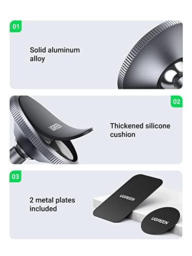 UGREEN Magnetic Car Phone Holder for Dashboard Cell Phone Mount Magnet Holder Adjustable Compatible with iPhone 14 13 Pro Max, iPhone 12 11 Plus SE XS XR 8 7, Samsung Galaxy S22, Google Pixel