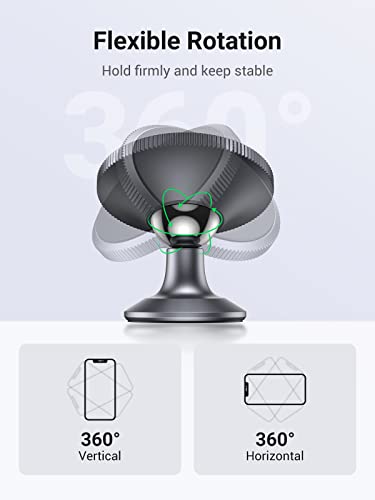 UGREEN Magnetic Car Phone Holder for Dashboard Cell Phone Mount Magnet Holder Adjustable Compatible with iPhone 14 13 Pro Max, iPhone 12 11 Plus SE XS XR 8 7, Samsung Galaxy S22, Google Pixel