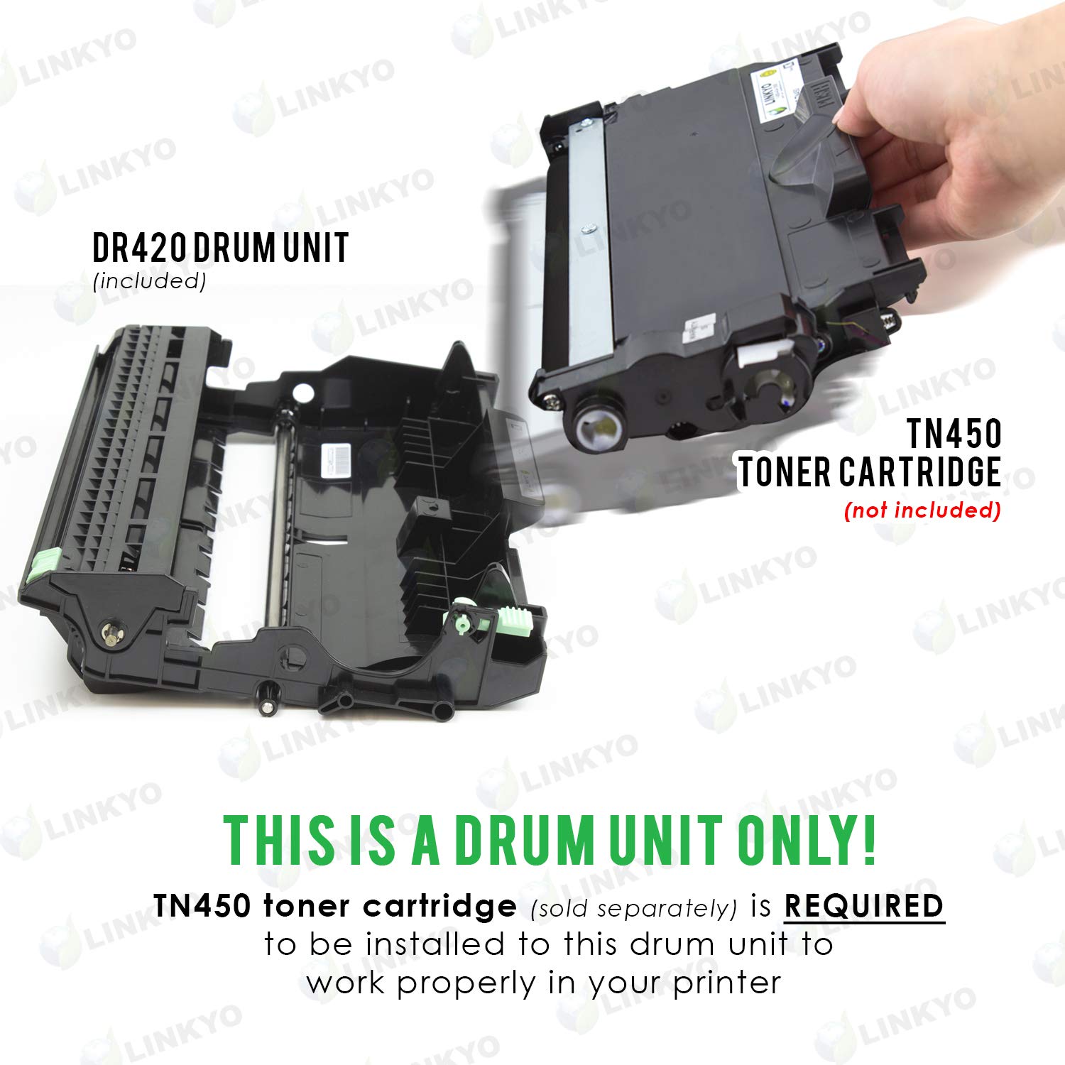 LINKYO Compatible Printer Drum Unit Replacement for Brother DR420 DR-420