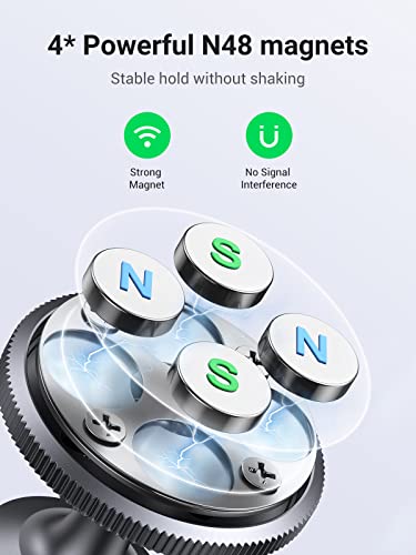 UGREEN Magnetic Car Phone Holder for Dashboard Cell Phone Mount Magnet Holder Adjustable Compatible with iPhone 14 13 Pro Max, iPhone 12 11 Plus SE XS XR 8 7, Samsung Galaxy S22, Google Pixel