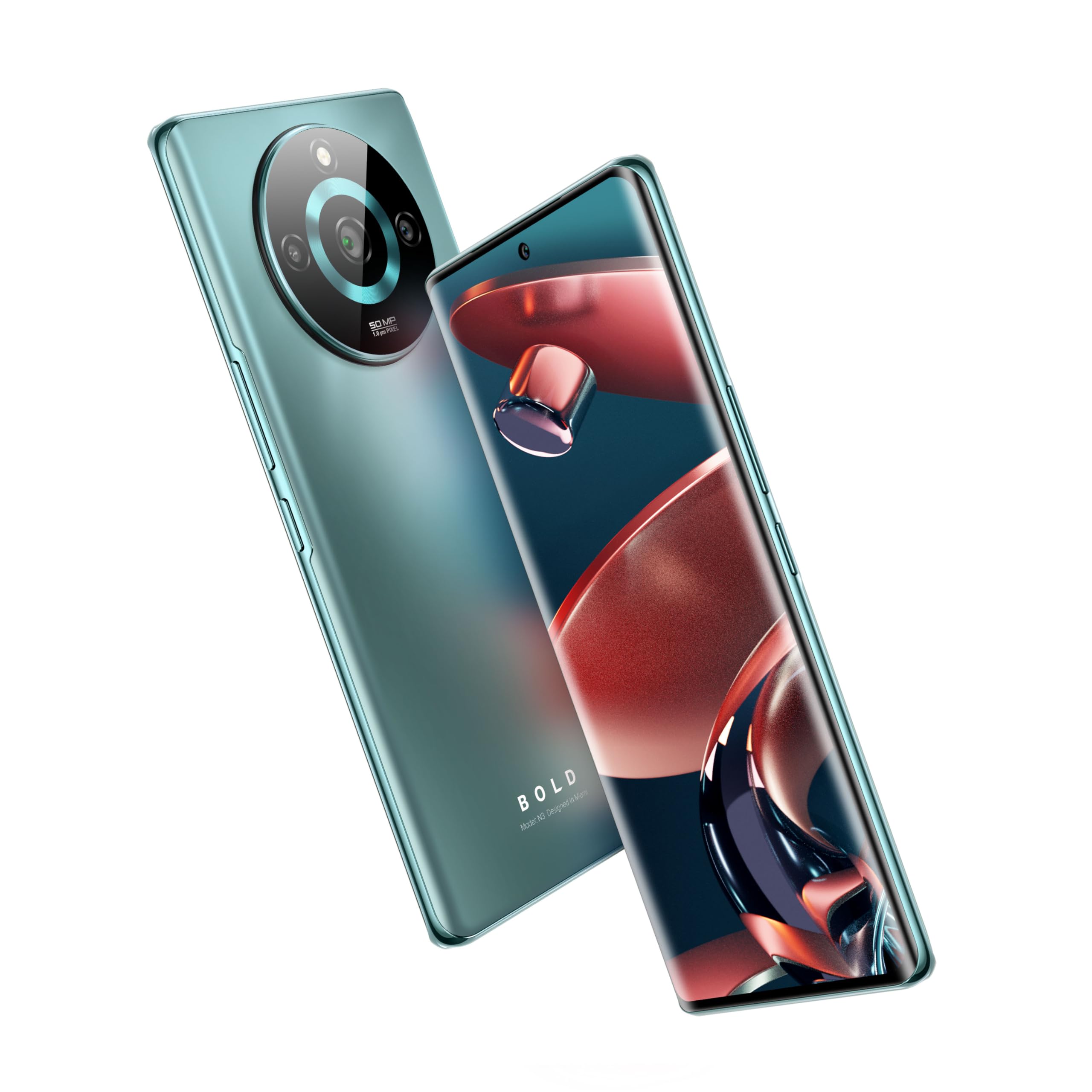 BLU Bold N3 | 2023 | 5G | 3-Day Battery | Unlocked | 6.78” FHD+3D AMOLED Display | 256/8GB | Triple AI 50MP | NFC Capable | US Version | US Warranty | Sage Green