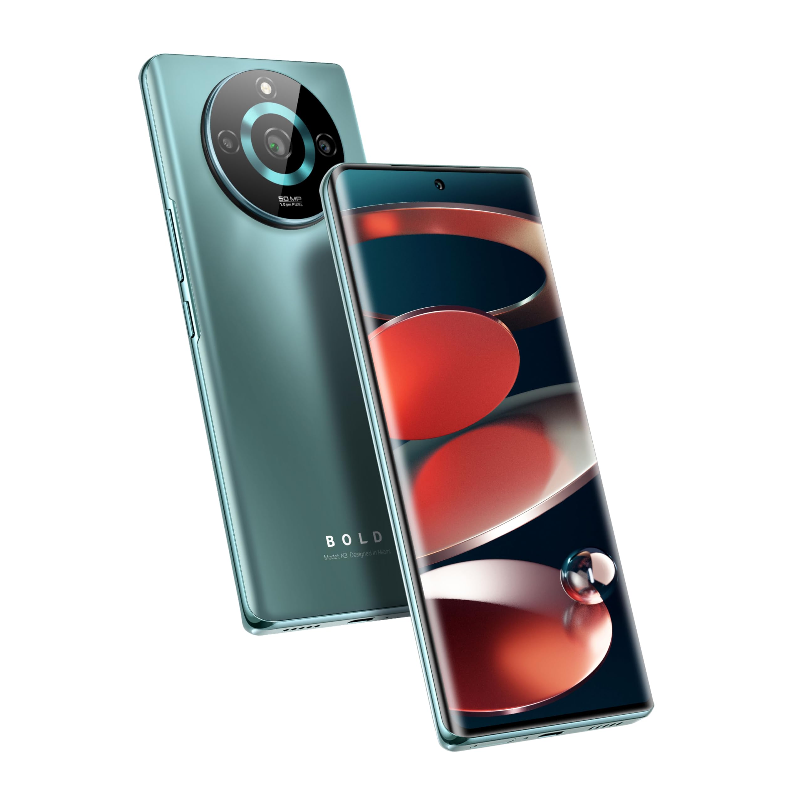 BLU Bold N3 | 2023 | 5G | 3-Day Battery | Unlocked | 6.78” FHD+3D AMOLED Display | 256/8GB | Triple AI 50MP | NFC Capable | US Version | US Warranty | Sage Green