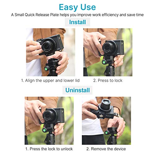Upgrade Claw Quick Release Plate Camera Mount w Arca Swiss Slot, DSLR Stabilizer Adapter Compatible with Sony/Nikon/Canon Cameras Zhiyun/DJI/Moza Gimbal/Slider/Tripod Plate 1/4" Screw Video Shooting