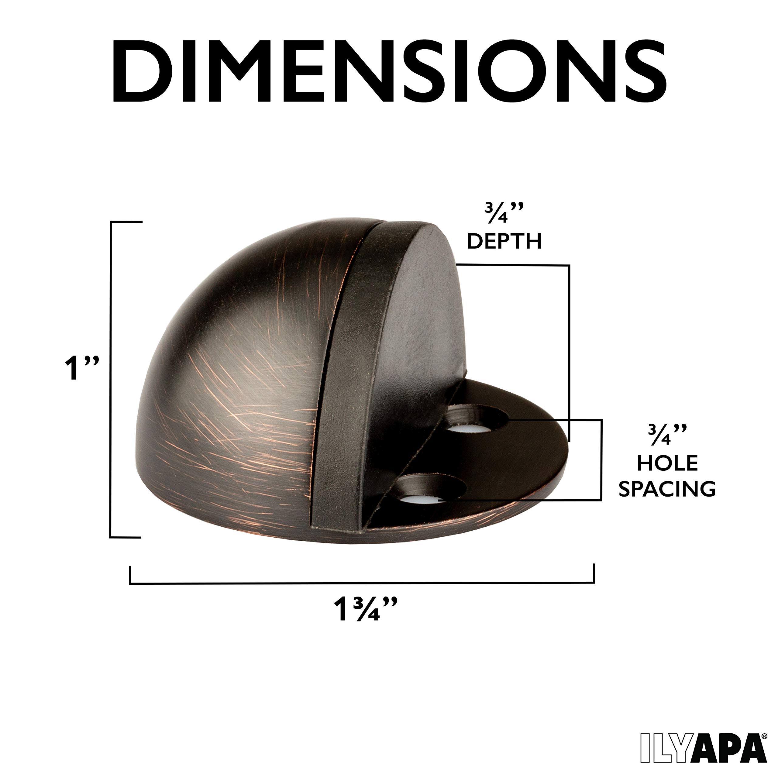 Ilyapa Contemporary Half Dome Heavy Duty Floor Mounted Door Stop with Rubber Bumper - Oil Rubbed Bronze 5 Pack
