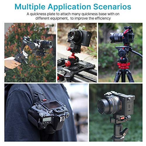 Upgrade Claw Quick Release Plate Camera Mount w Arca Swiss Slot, DSLR Stabilizer Adapter Compatible with Sony/Nikon/Canon Cameras Zhiyun/DJI/Moza Gimbal/Slider/Tripod Plate 1/4" Screw Video Shooting