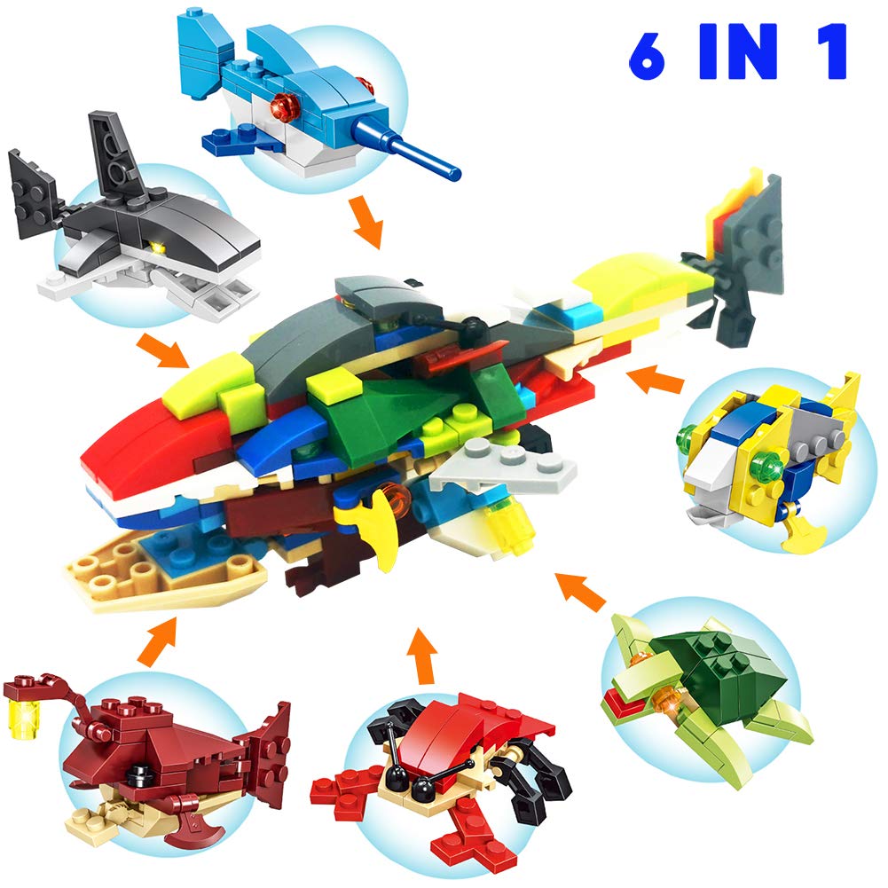 12Pcs PreFilled Easter Eggs with Sea Ocean Animals Building Blocks, Egg Surprise Toys for Easter Basket Stuffers, Easter Egg Hunt, Easter Basket Filler, Easter Party Favors Classroom Prize Toys