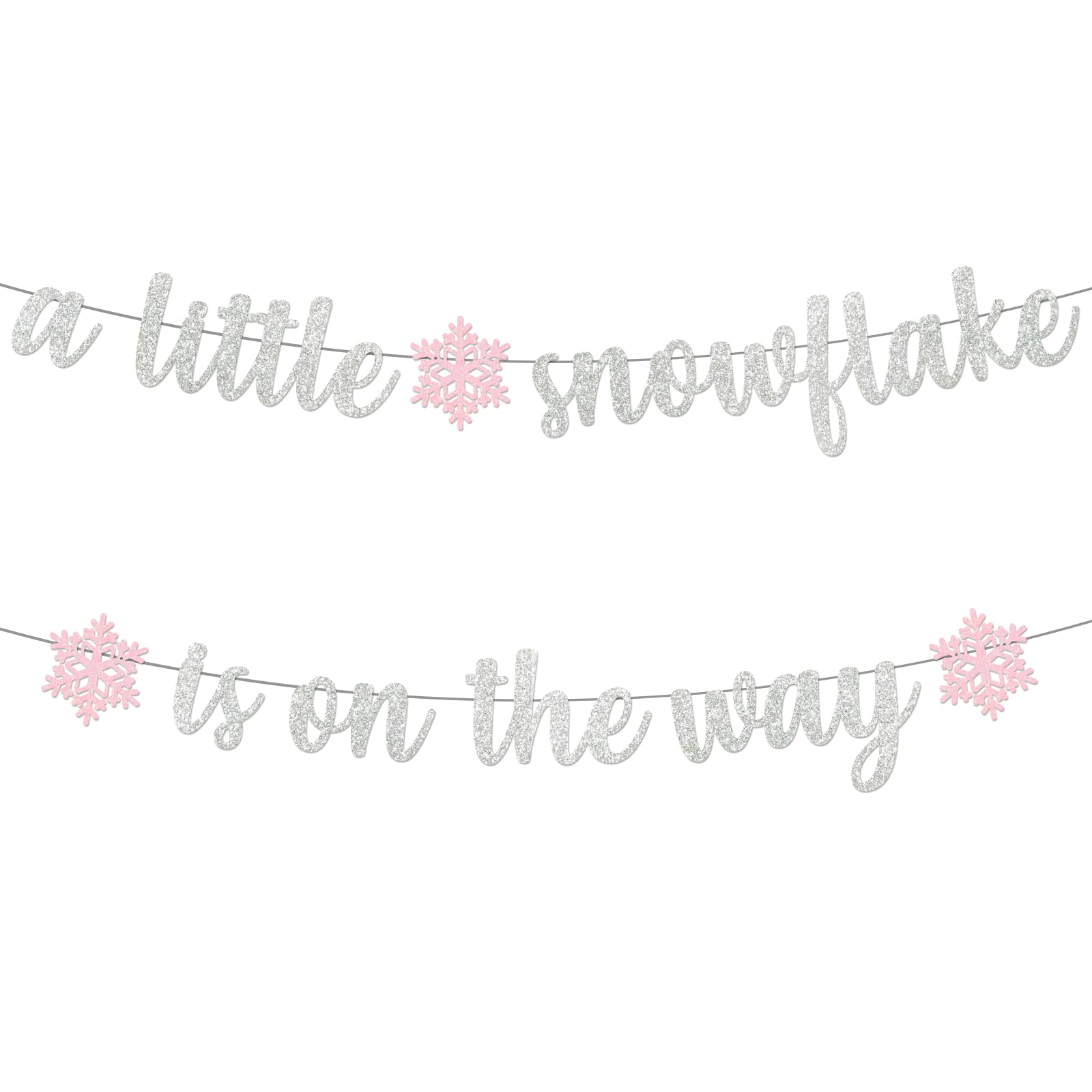 MZ.ogm A Little Snowflake is On The Way Baby Shower Banner Winter Wonderland Decorations Winter Baby Shower Decorations for Girl Winter Gender Reveal decorations