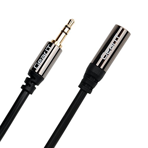50ft 3.5mm Extension Cable, GearIT Pro Series Preminun Gold Plated 50 Feet 3.5mm Auxiliary Audio Stereo Extension Male to Female Cable, Black