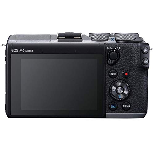 Canon Mirrorless Camera [EOS M6 Mark II](Body) for Vlogging|CMOS (APS-C) Sensor| Dual Pixel CMOS Auto Focus| Wi-Fi |Bluetooth and 4K Video, Silver