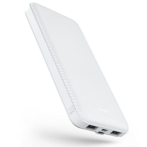 Jassco Portable Charger Power Bank, 12000mAh Dual USB Battery Pack, Fast Charge with USB C & Micro USB Input, Slim & Light Backup Charger Compatible with iPhone 14/13/12, Galaxy, Pixel, iPad and More