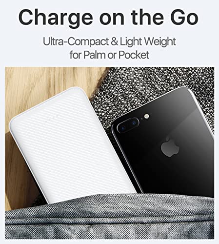 Jassco Portable Charger Power Bank, 12000mAh Dual USB Battery Pack, Fast Charge with USB C & Micro USB Input, Slim & Light Backup Charger Compatible with iPhone 14/13/12, Galaxy, Pixel, iPad and More
