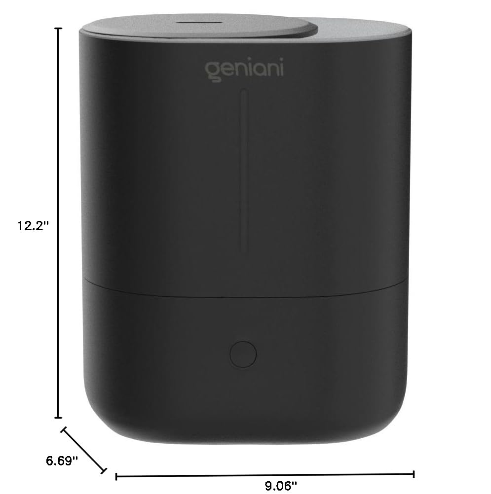 Top Fill Humidifier with Essential Oil Diffuser 4L for Home, Baby, Bedroom, Large Room & Indoor Plants, Cool Mist Ultrasonic Quiet Air Humidifiers, Automatic Humidity Control, Night Light (Black)