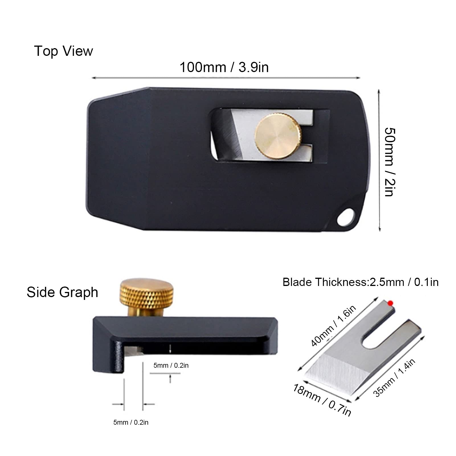 Wood Edge Trimmer, Edge Banding Trimmer Tool with High Speed Steel Blade, Edge Banding Cutter for PVC, ABS, Melamine, Veneer, etc