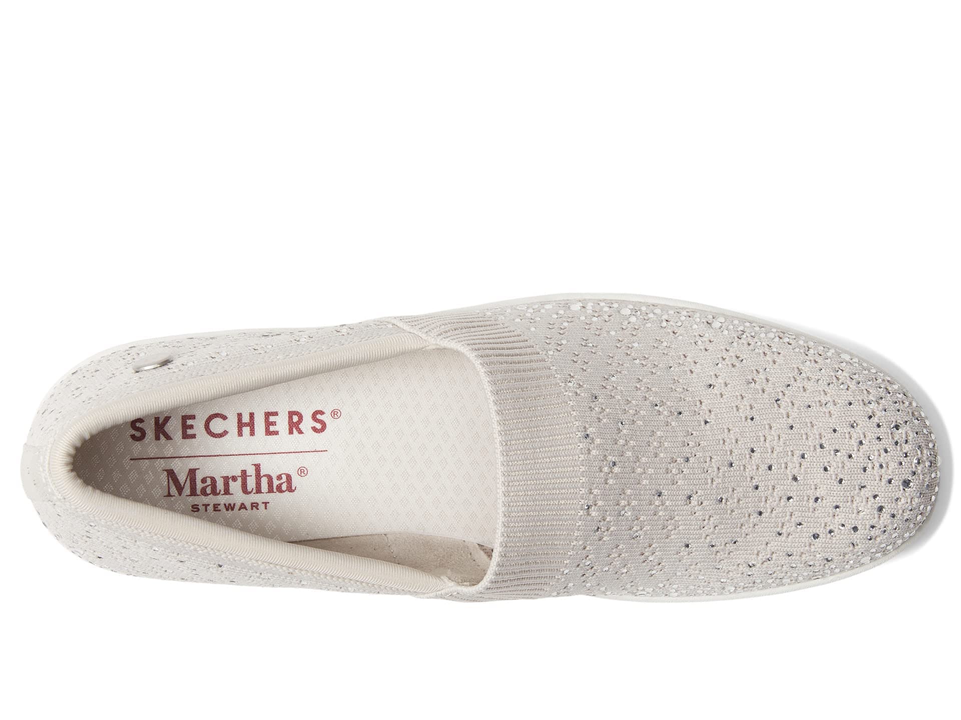 SKECHERS Women's Martha Stewart PIER LITE-Reflection Loafer, Light Grey Silver, 6
