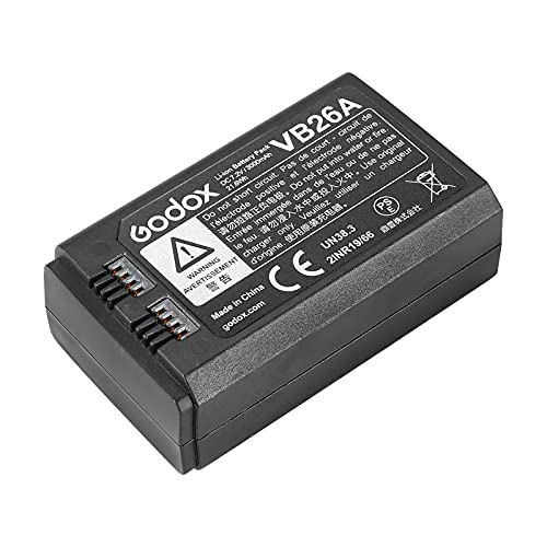 GODOX V1 Battery VB26 VB26A VB26B Lithium Battery Pack V1-S V1-C V1-N V1-F Round Head Flash and V860III Series Flash V850III AD100Pro Flash Speedlight