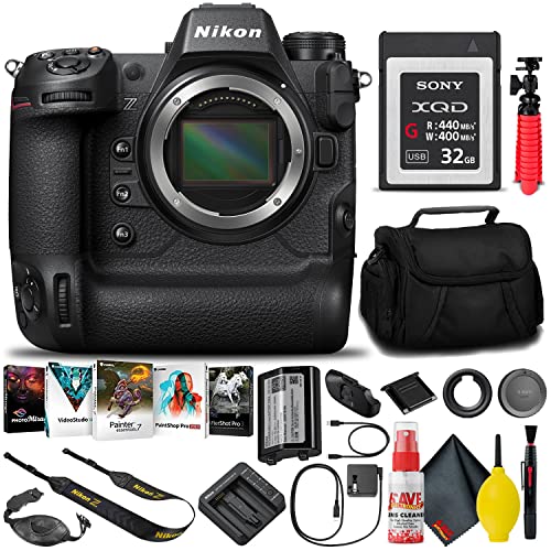 Nikon Z9 FX-Format Mirrorless Camera (Body Only) (1669) + 32GB XQD Memory Card + Editing Software + Camera Bag + 12" Tripod + Cleaning Kit + Much More (Renewed)