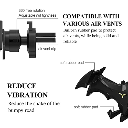 RFSRZ Bat Phone Holder for Car, Car Vent Bat Mount Cool Car Accessories Car Gifts for Men Universal Cell Phone Holder Bat Decorations Collectibles Gravity Automatic Locking Hands Free