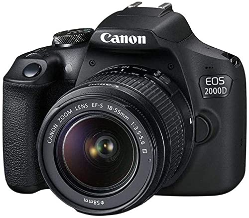 EOS 2000D / Rebel T7 Digital SLR Camera Body w/EF-S 18-55mm f/3.5-5.6 Lens 3 Lens DSLR Kit + Pixibytes Deluxe 16 Pcs Bundle (Renewed)