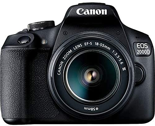 EOS 2000D / Rebel T7 Digital SLR Camera Body w/EF-S 18-55mm f/3.5-5.6 Lens 3 Lens DSLR Kit + Pixibytes Deluxe 16 Pcs Bundle (Renewed)