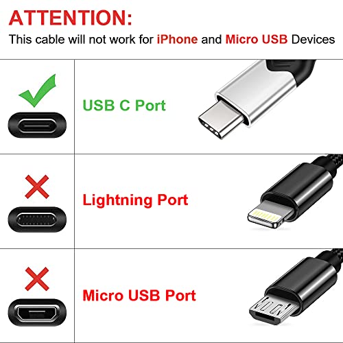 Deegotech USB C Cable 10ft, [2-Pack] Extra Long Nylon Braided USB C Charger Cable Type C Charger Fast Charging Compatible with Samsung Galaxy S10 S9 S8 Plus Note9 8 and More (3m)