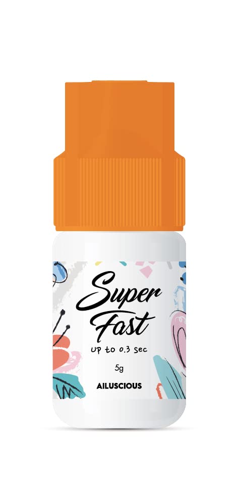 Ailuscious / Super Fast / Eyelash Extension Glue / Professional Lash Extensions / 0.3 - 0.5 Sec Dry Time / 6 - 7 weeks Retention / 5g False Eyelash Lash Glue