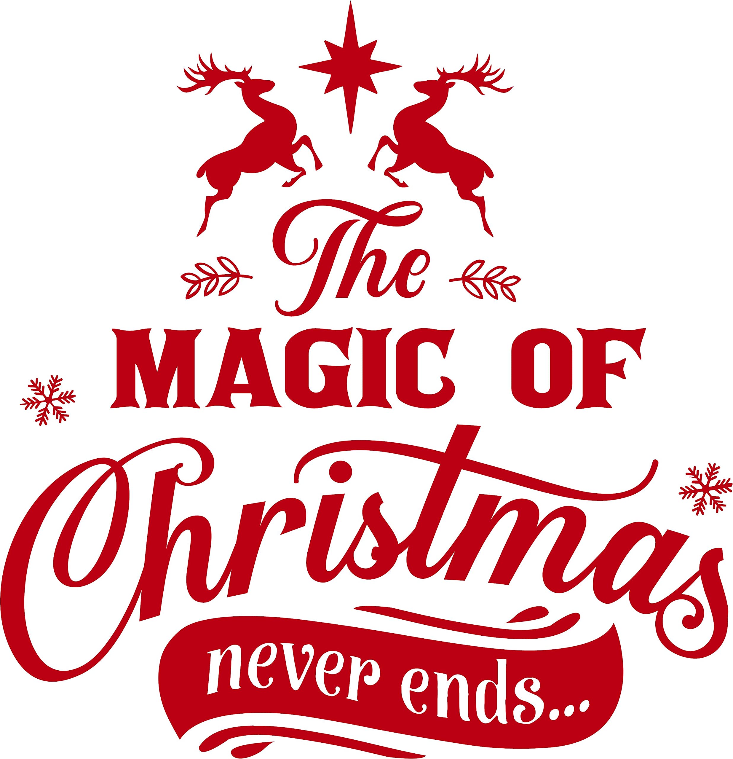 SEC Apparel Christmas Iron on for Shirts and More The Magic of Christmas Never Ends