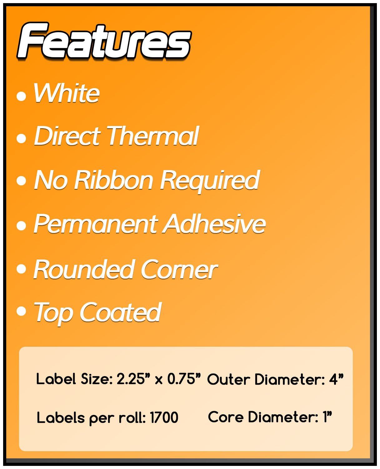 2.25 x 0.75 inch GOLEM GUARD Direct Thermal Labels Compatible with Zebra for LP2844 LP2844Z LP3844Z TLP2844 TLP2844Z Printers (22 Rolls / 1700 Labels per Roll)