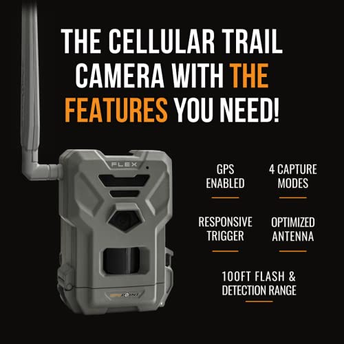 SPYPOINT Flex Dual-Sim Cellular Trail Camera 33MP Photos 1080p Videos with Sound and On-Demand Photo/Video Requests - GPS Enabled with Bundle Options (3 PK, Mount Bundle)
