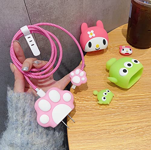 CARREHOME Cute Protective Case for Apple 20W USB-C Adapter Charger, 3D Cartoon Protective Cover, Cable Protector Sleeve for iPhone Charger (Pink Girl)