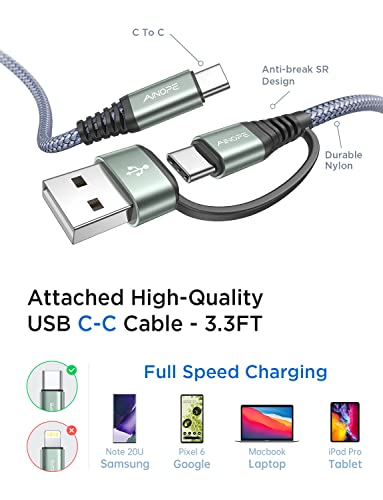 54W USB C Car Charger Fast Charge, AINOPE Super Fast Cigarette Lighter USB Charger Adapter Dual Port PD&QC 3.0 Car Charger USB Fast Charging Compatible with iPhone 14 13 Samsung Galaxy iPad