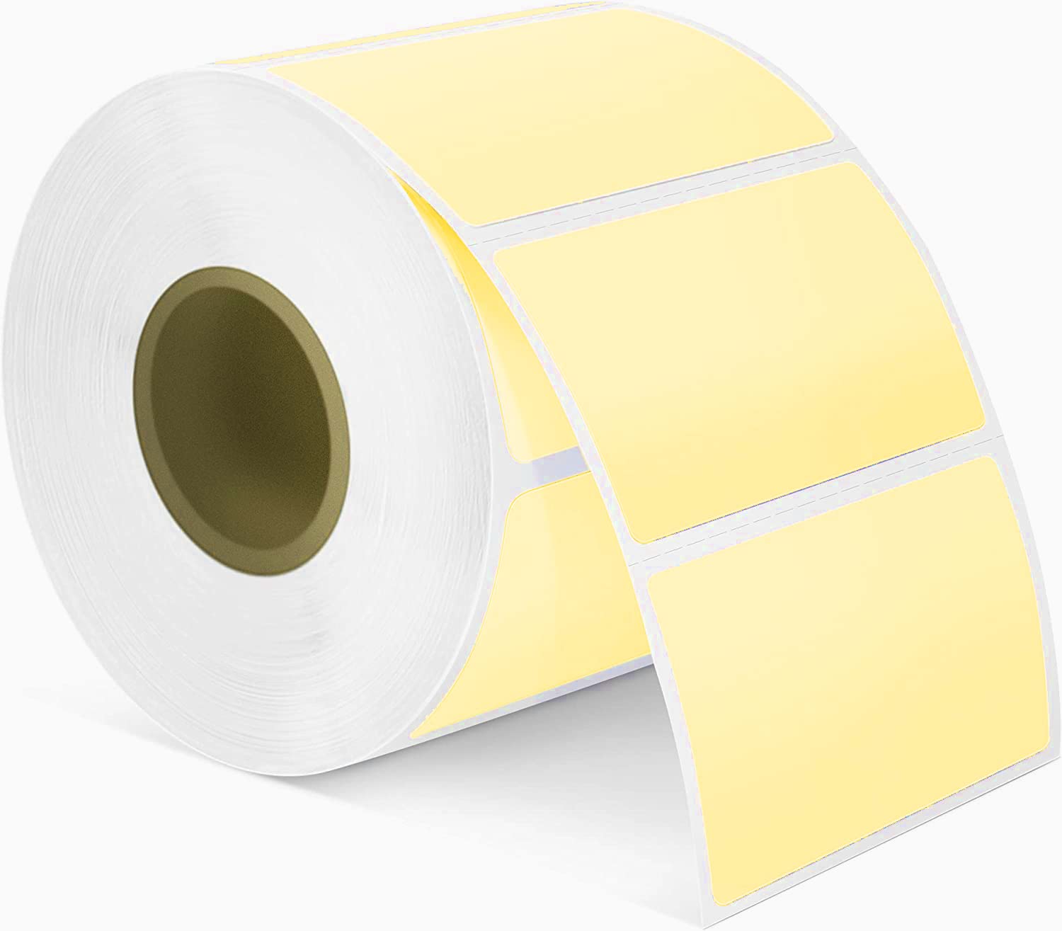 Phomemo 2.25”x1.25” Yellow Direct Thermal Labels, Self-Adhesive Thermal Stickers Labels, Thermal Printer Labels for Address, Logo, Shipping, Barcodes, QR Code (1000 Labels/Rolls,1 Rolls）