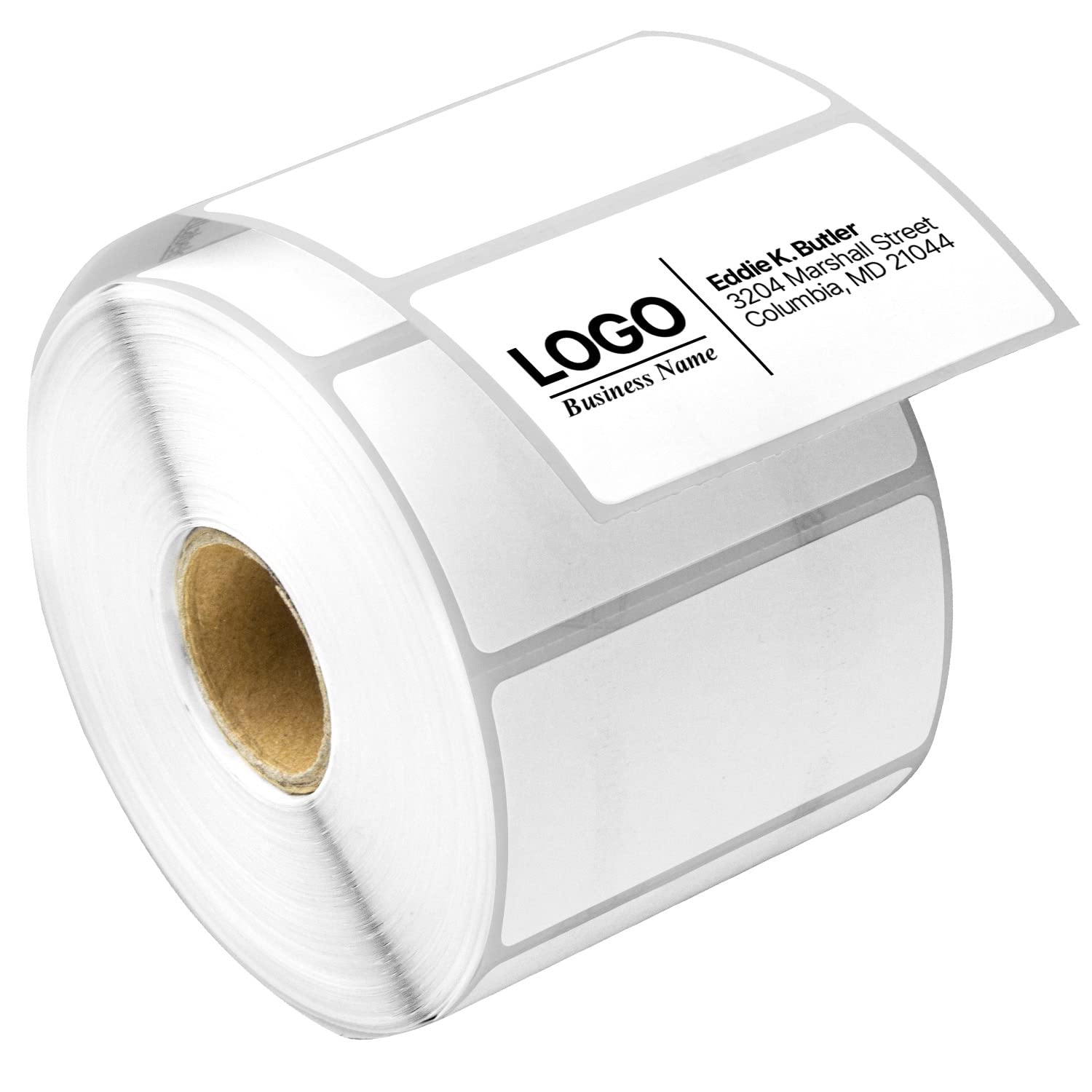 2.25" x 1.25" Direct Thermal Label - Compatible with Rollo Label Printer & Zebra Desktop Printers – 1” Core, UPC Barcode Shipping Address SKU Sticker, Adhesive & Perforated - 4 Rolls, 1000/Roll