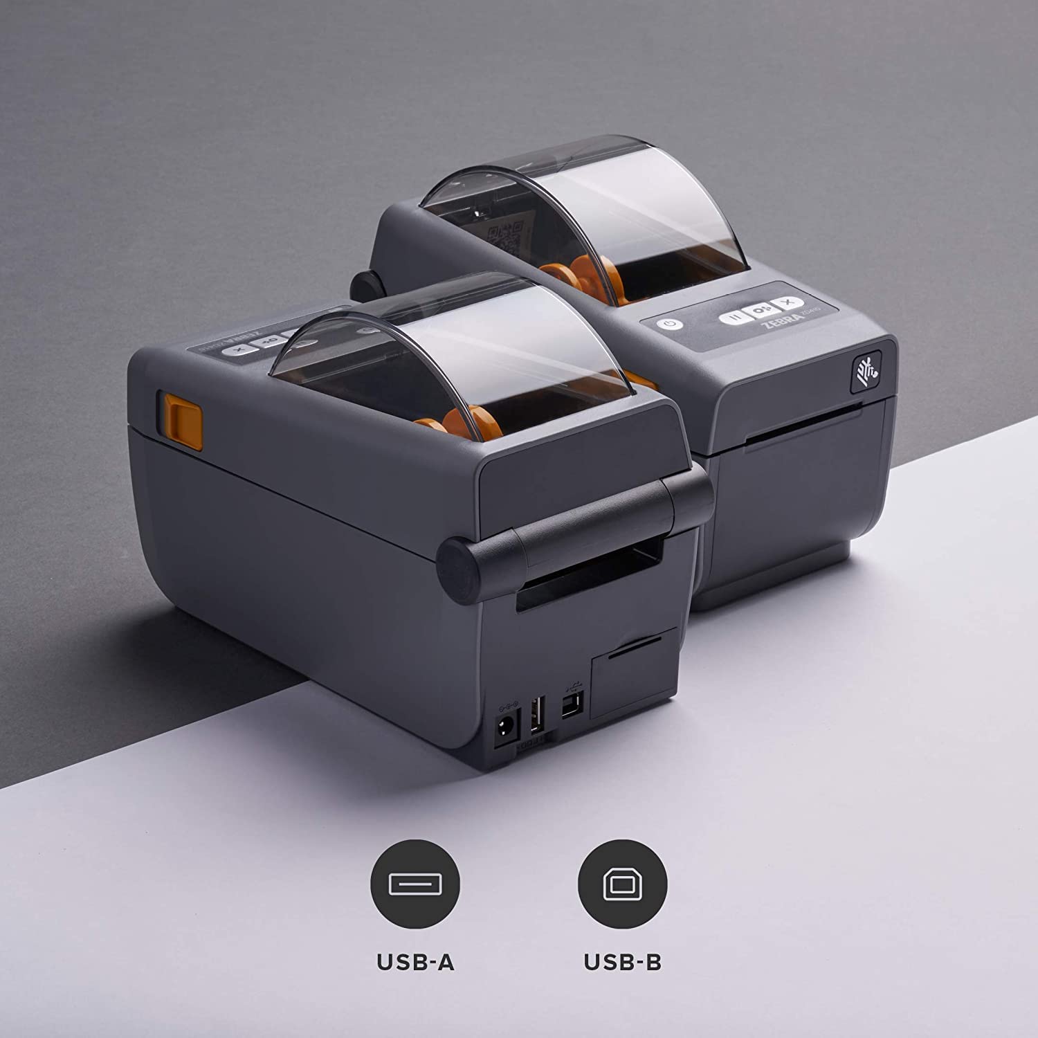 ZEBRA ZD410D Direct Thermal Only Desktop Printer - USB and USB Host, Modular Connectivity - 2.2-Inch Max Print Width, 203 DPI, 6 IPS, Monochrome Barcode Label Printer, Grey - ZD41022-D01000EZ YKGAV