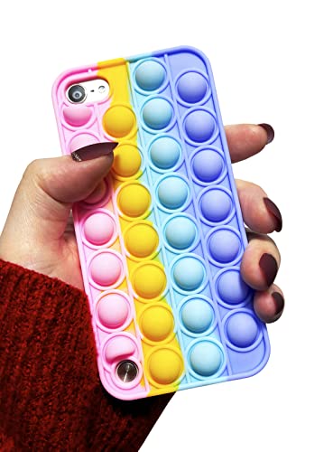 Case for iPod Touch 7 Cute Bubble Pop iPod Touch 6/5 Case Push Fidget Sensory Soft Silicone Stress Reliever Cover Compatible with iPod Touch 5th/6th/7th Generation