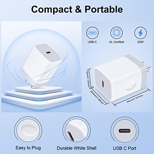 USB C Fast Wall Charger Box Pixel 7 6 Charger for Google Pixel 7 Pro 6a 6 Pro 5a 5 4a 4 XL 3a 3XL 2,Samsung Galaxy S23,A53,A13 5G,S22 Ultra,S21,S20,Z Flip 3,20W PD Power Adapter+6ft Type C to C Cable