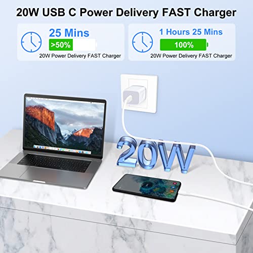 USB C Fast Wall Charger Box Pixel 7 6 Charger for Google Pixel 7 Pro 6a 6 Pro 5a 5 4a 4 XL 3a 3XL 2,Samsung Galaxy S23,A53,A13 5G,S22 Ultra,S21,S20,Z Flip 3,20W PD Power Adapter+6ft Type C to C Cable