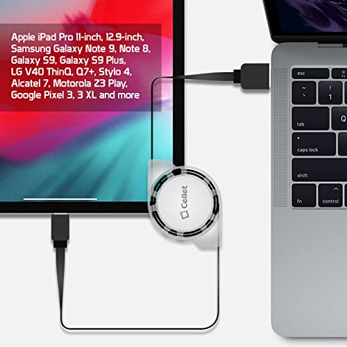 Retractable USB-C Cable, Type-C 3 Feet Charging Cable Compatible to Samsung Galaxy Z Flip, Z Fold, Note 20 S22 S21 S20 Google Pixel LG Moto iPad Mini, iPad Pro, iPad Air (USB-A to USB-C) (2Pack)
