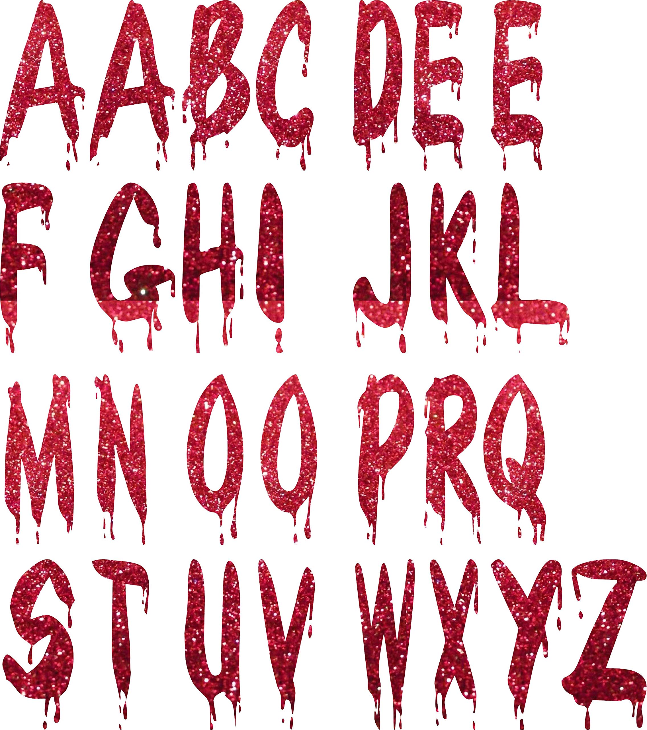 SEC Apparel Iron-On 3" Bloody Letters (Glitter Red)