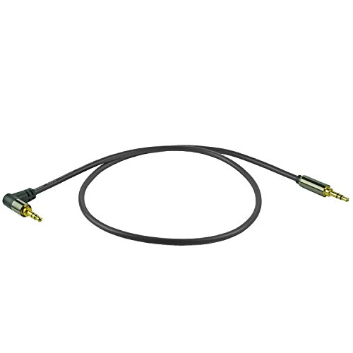 Mediabridge™ 3.5mm Male to Male Right Angle Stereo Audio Cable (4 Feet) - 90° Connector for Flush Connections - Step Down Design for Smartphone, Tablet & MP3 Cases - (Part# MPC-35RA-4)