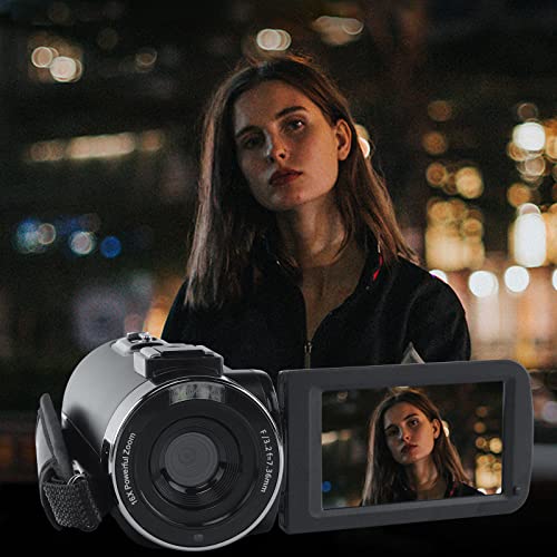Yeahitch 2.7K Ultra HD Digital Video Camera 3.0-inch 270 ° Reversible IPS Touch-Control Screen DV 16 Times Digital Zoom Double Intelligent Anti-Shake with Remote Control