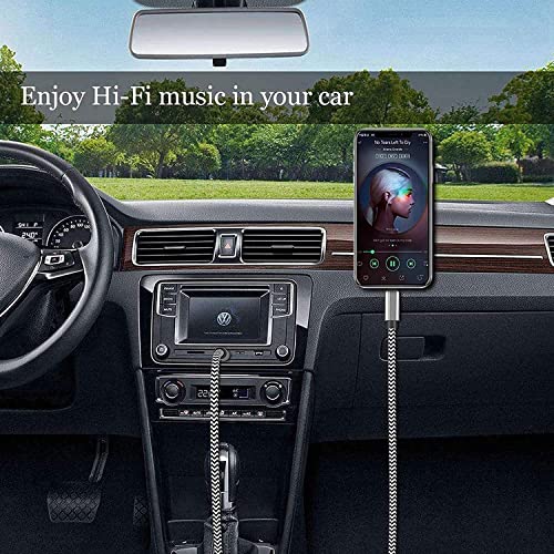 [Apple MFi Certified] iPhone AUX Cord for Car Stereo, Lightning to 3.5mm Audio Cable Compatible with iPhone 14/13/12/11/XR/XS/X/8/7/6/iPad to Car Home Stereo Speaker Headphone, 3.3ft